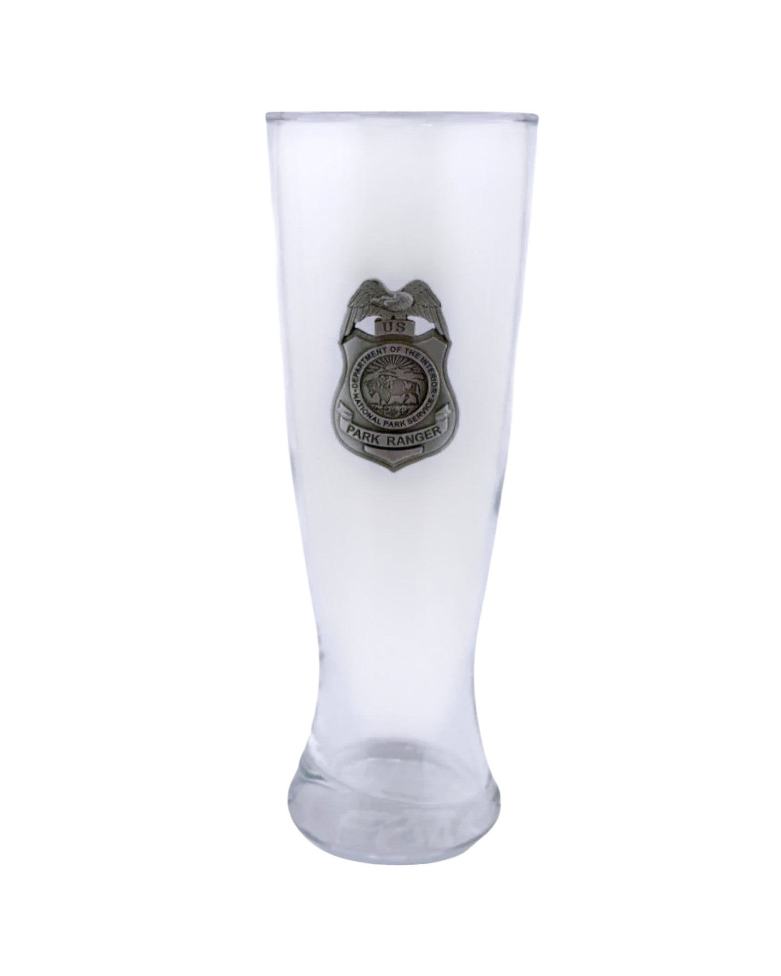 NPS GLASS PILSNER WITH PEWTER BADGE – Sally's Cop Shop