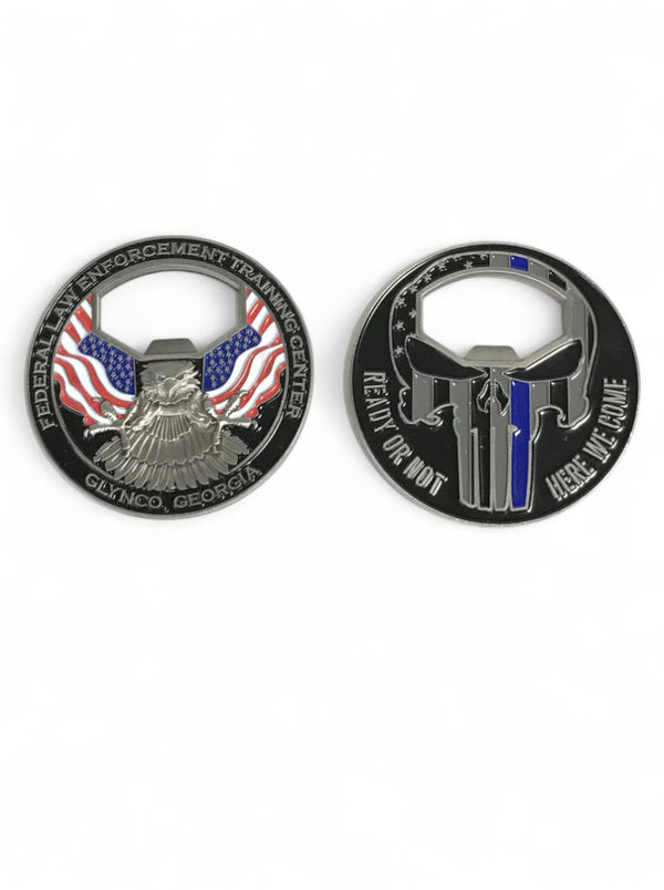 FLETC "READY OR NOT" BOTTLE OPENER COIN – Sally's Cop Shop