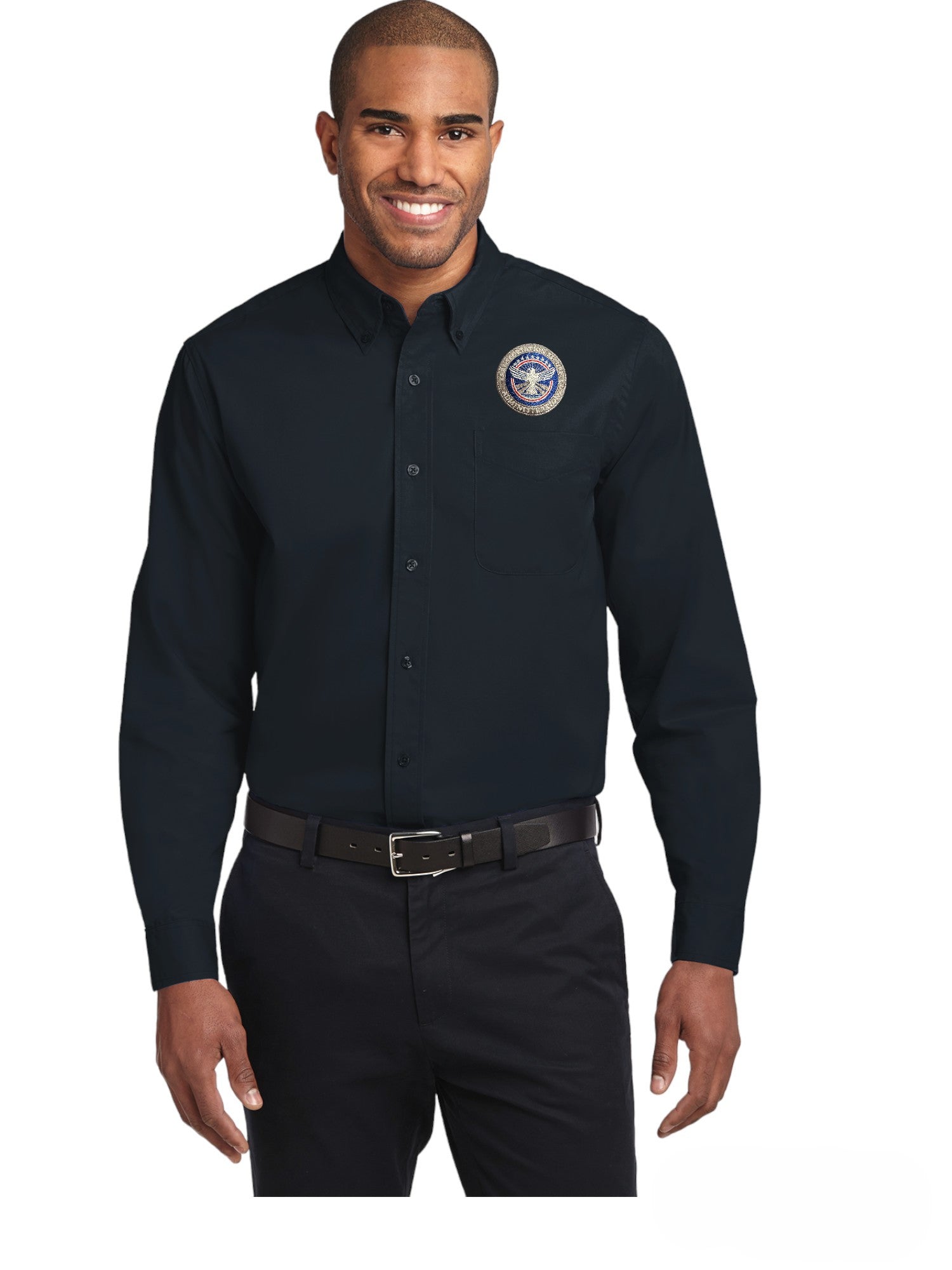 TSA INSIGNIA ON LONGSLEEVE TWILL BUTTON UP DRESS SHIRT-S608 – Sally's ...