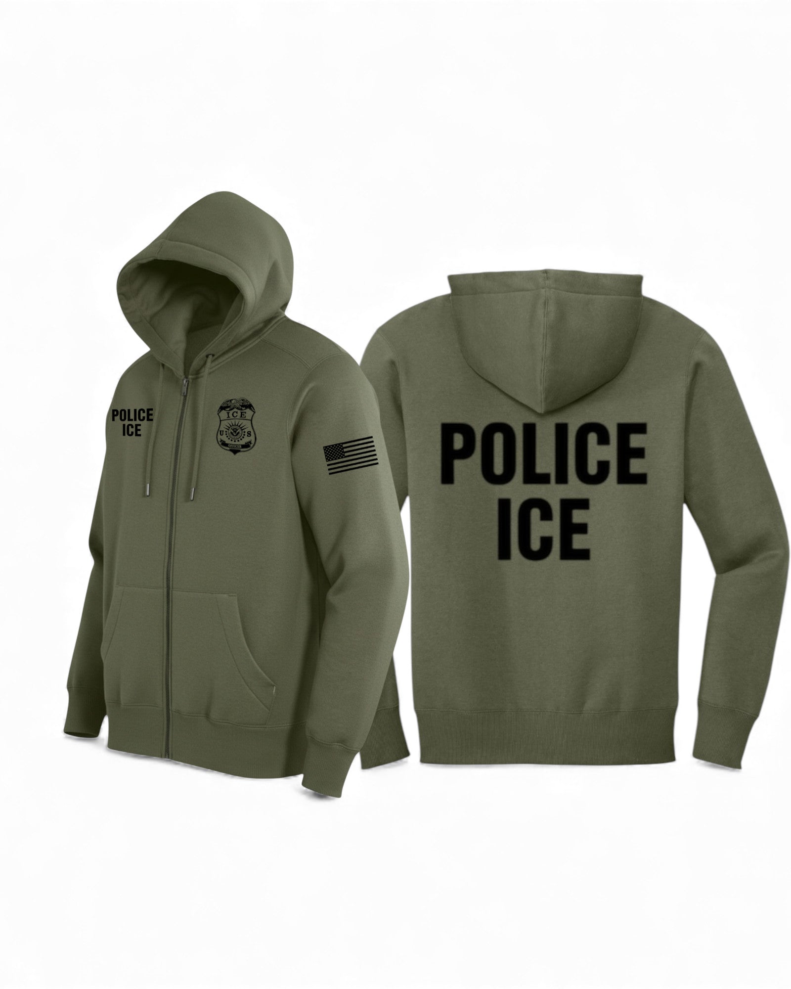 POLICE ICE FULL ZIP HOODED SWEATSHIRT-DT1103 – Sally's Cop Shop