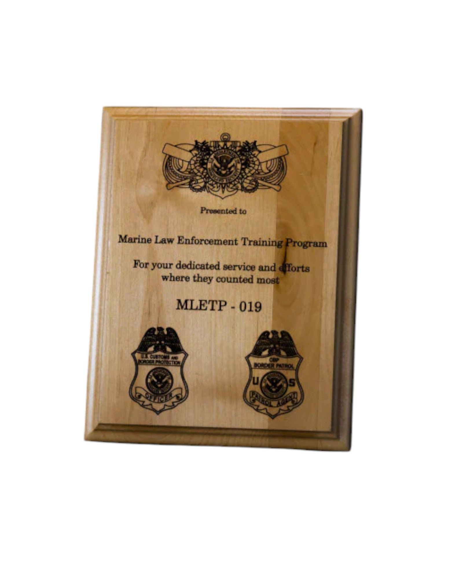 RED ALDER PLAQUE WITH DIRECT ENGRAVING – Sally's Cop Shop