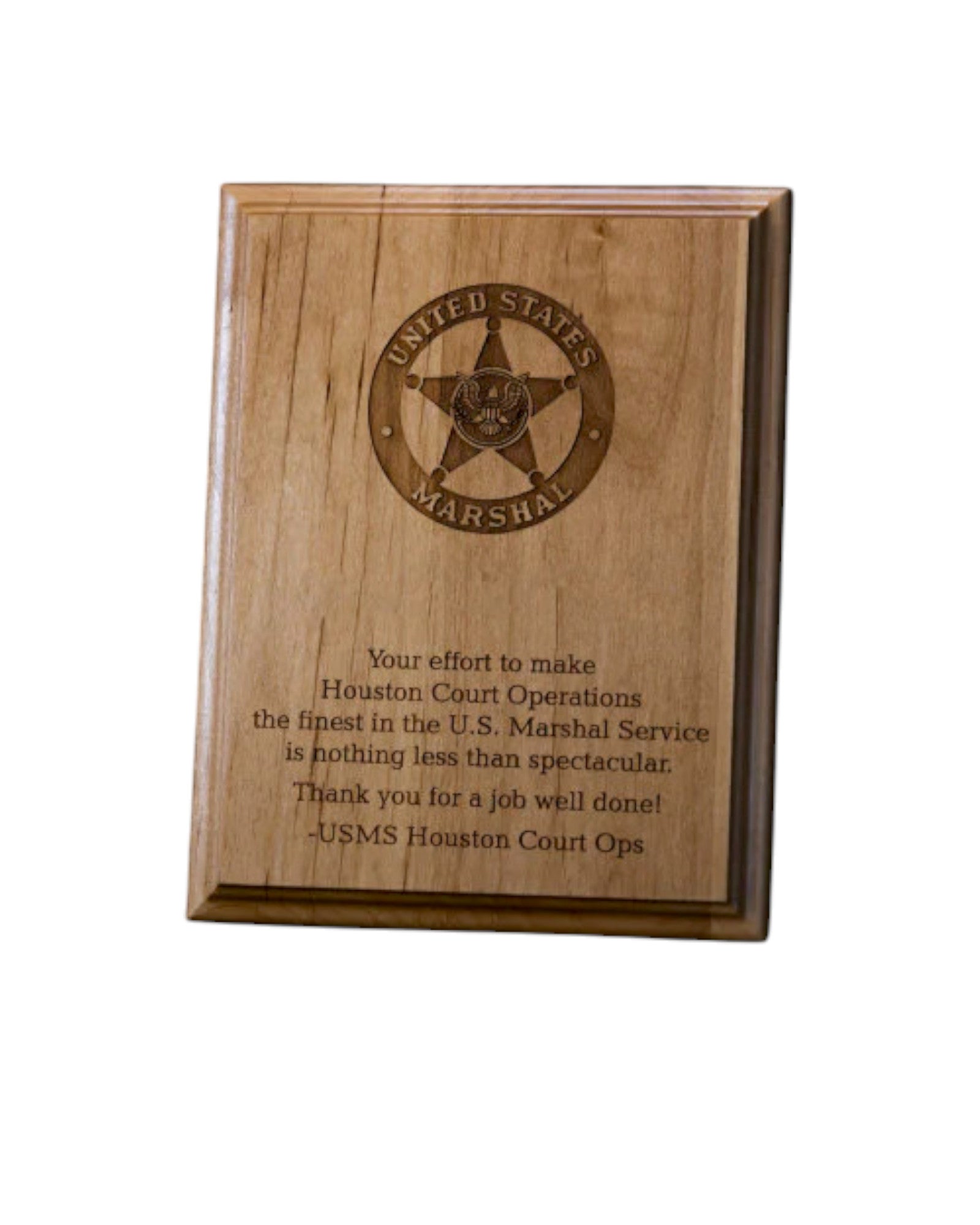 RED ALDER PLAQUE WITH DIRECT ENGRAVING – Sally's Cop Shop