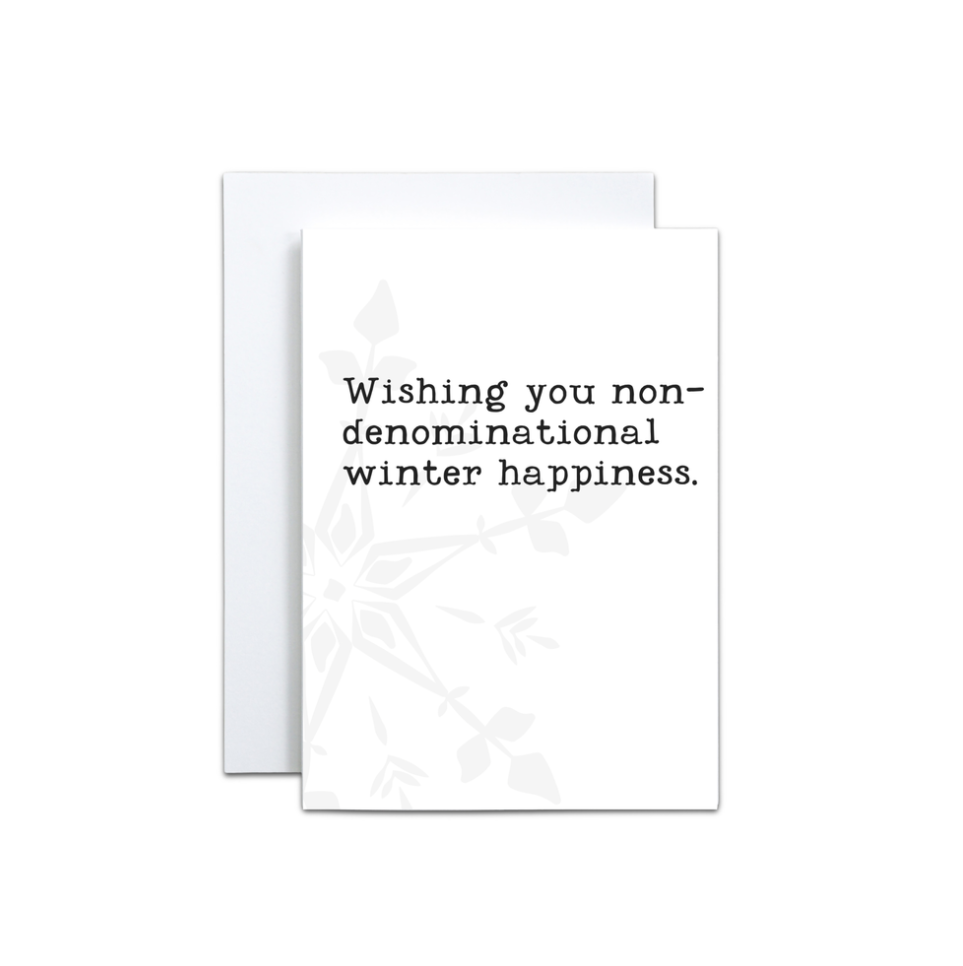 NON-DENOMINATIONAL WINTER HAPPINESS CARD – Sally's Cop Shop