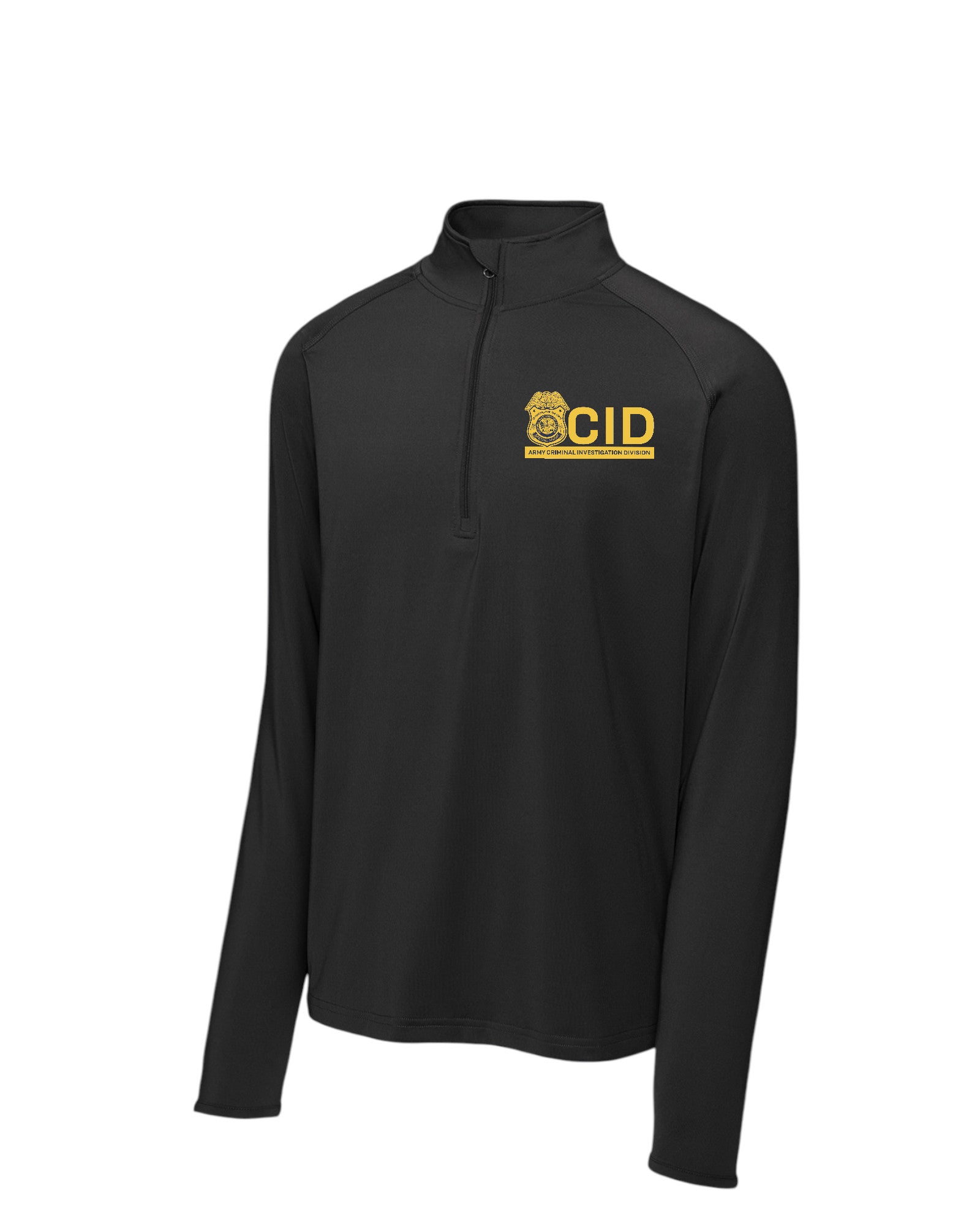 MEN'S ARMY CID-SPECIAL AGENT PRINTED LOGO SPORT WICK STRETCH 1/2 ZIP P ...