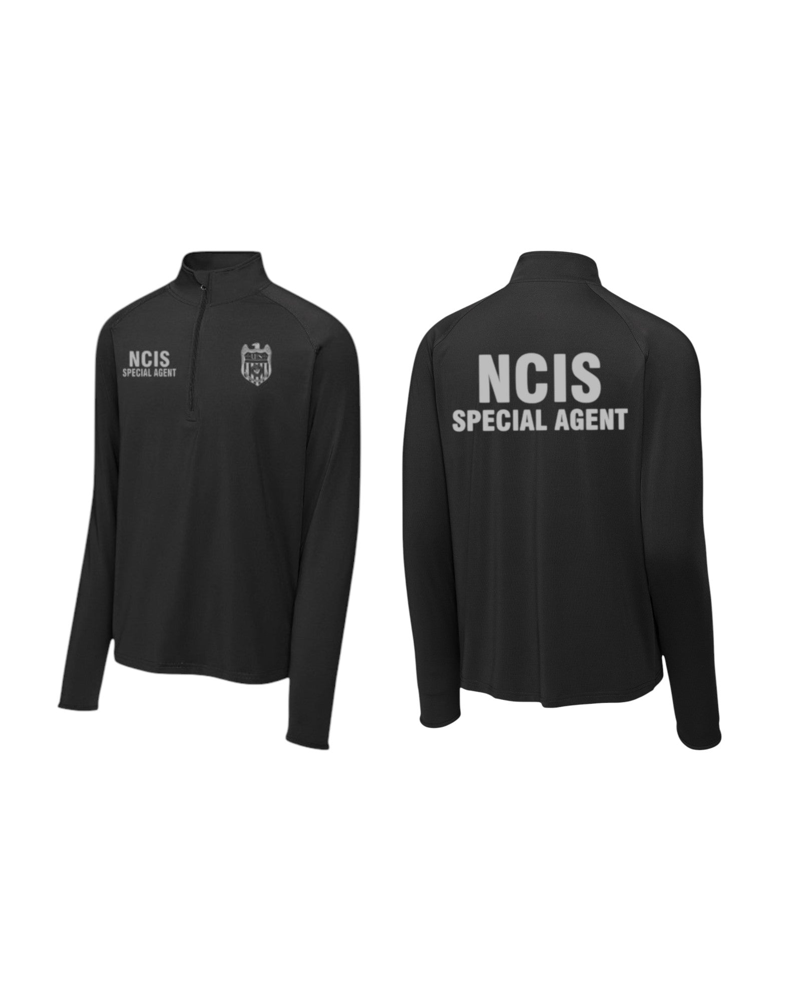MEN'S NCIS S/A BLACK WICKING 1/2 ZIP PULLOVER IN GREY INK-ST850 – Sally ...