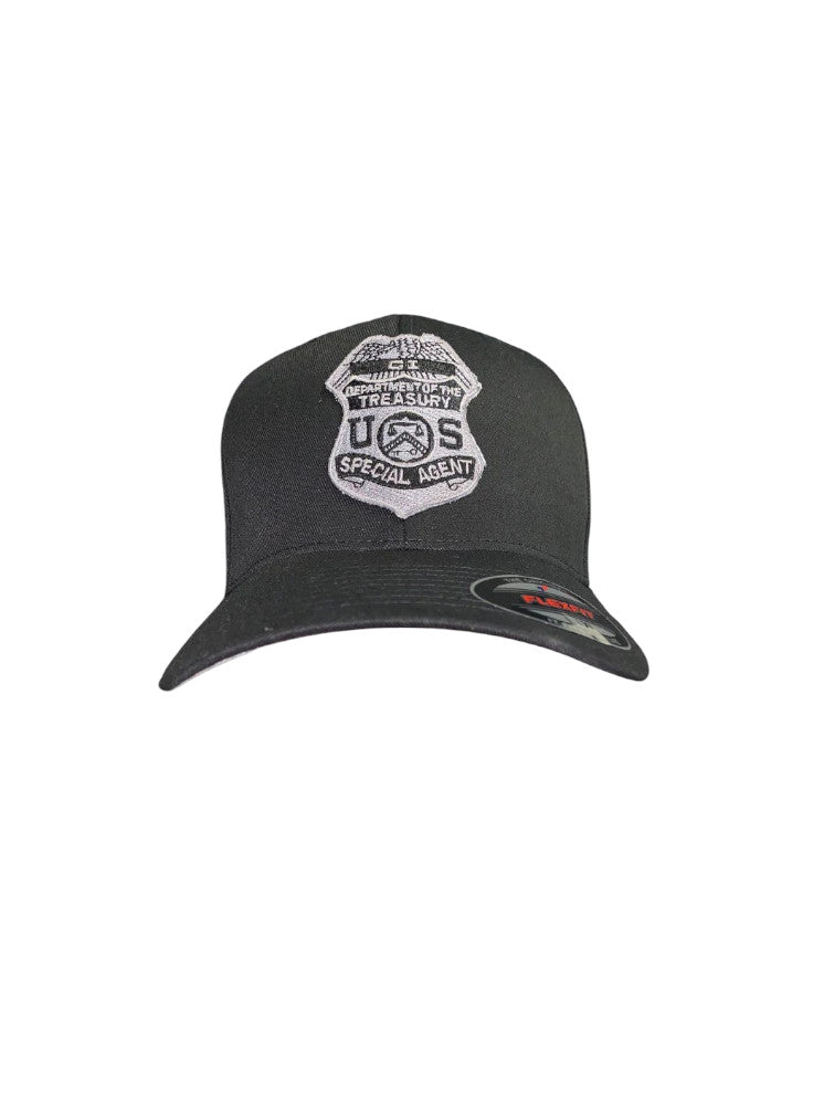 IRS CI GREY BADGE W/ FLAG BLACK FLEXFIT HAT – Sally's Cop Shop