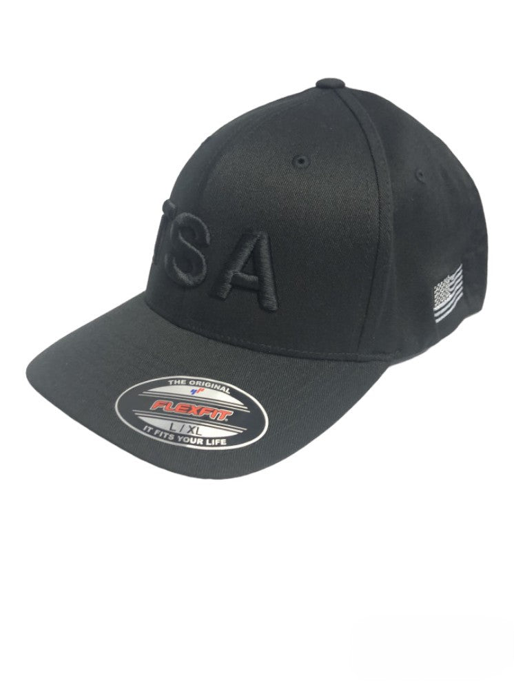 TSA BLACK OUT LETTERS W/ FLAG FLEXFIT HAT-BLACK – Sally's Cop Shop